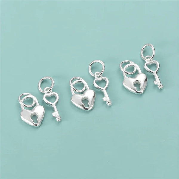 lock and key sterling silver charm (lc01) – Homewood and Rose
